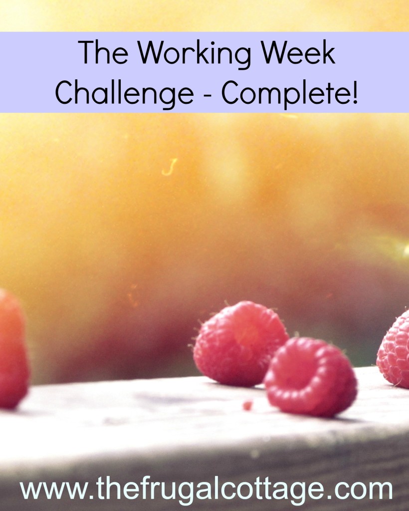 The Working Week Challenge - Complete! - The Frugal Cottage